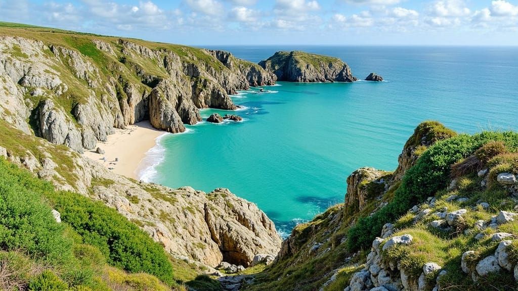 Cornish Coastal Landscape - Dramatic Cornish Coast in Thick ...