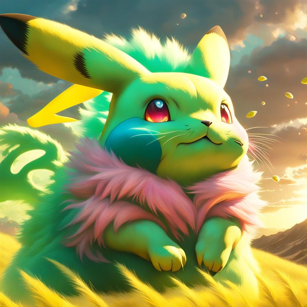 green Pikachu - AI Generated Artwork - NightCafe Creator