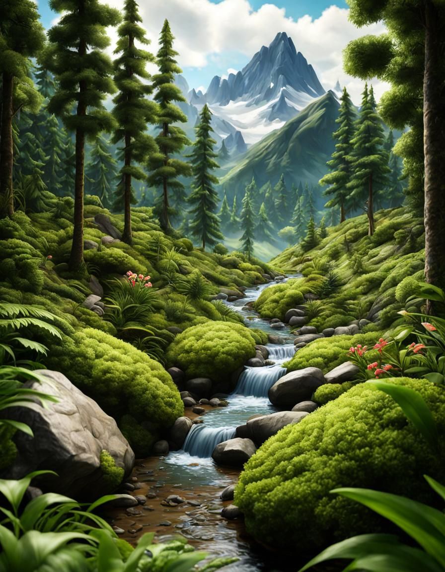 realistic nature landscape diorama - AI Generated Artwork - NightCafe ...