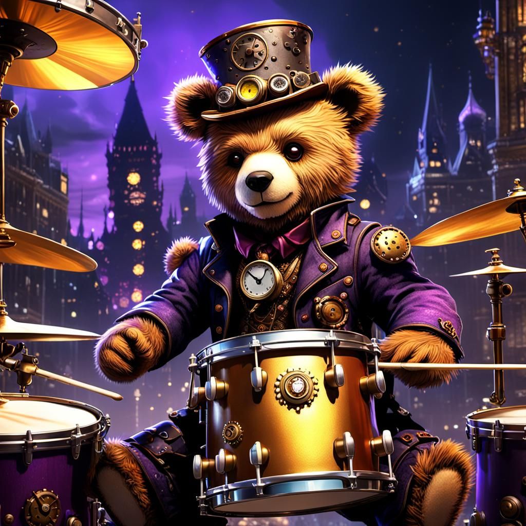 Drummer bear - AI Generated Artwork - NightCafe Creator