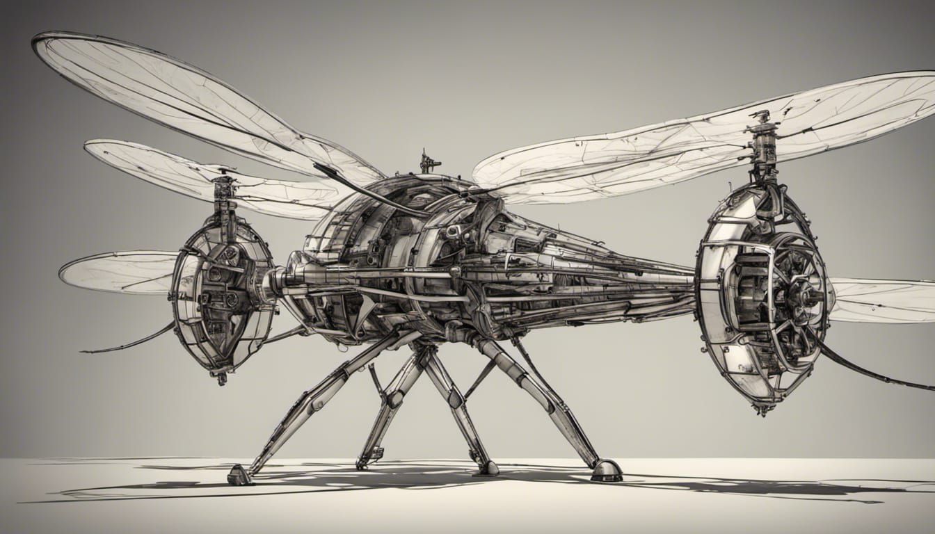 Dragonfly-shaped helicopter - AI Generated Artwork - NightCafe Creator