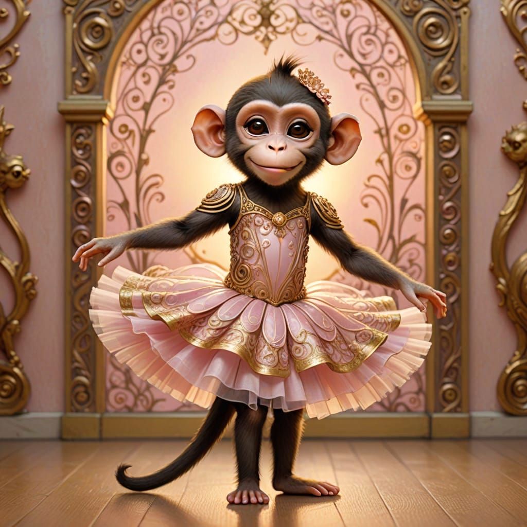 Cute Ballerina Monkey - Cute Ballerina Monkey