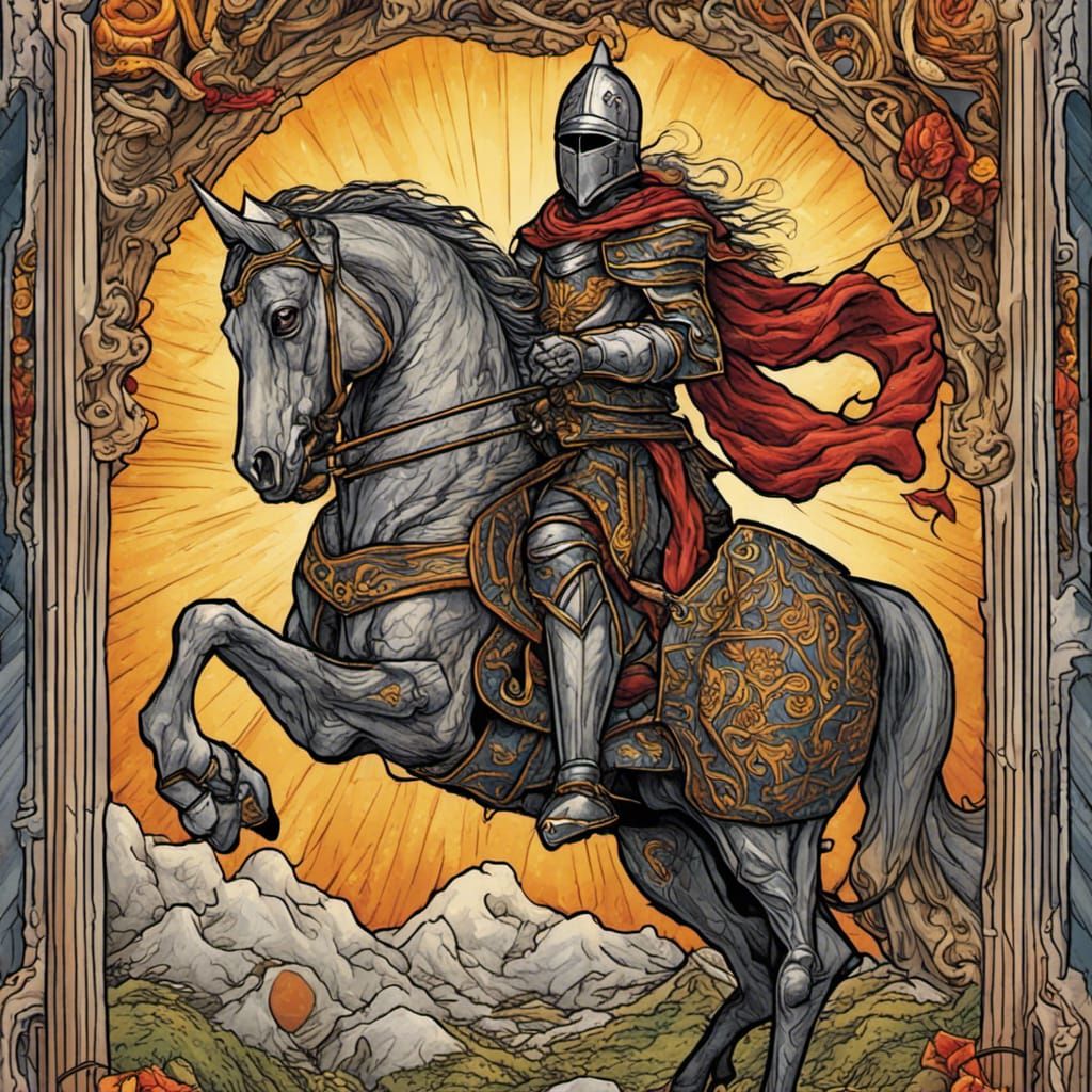 Tarot Card : Knight of Wands - AI Generated Artwork - NightCafe Creator