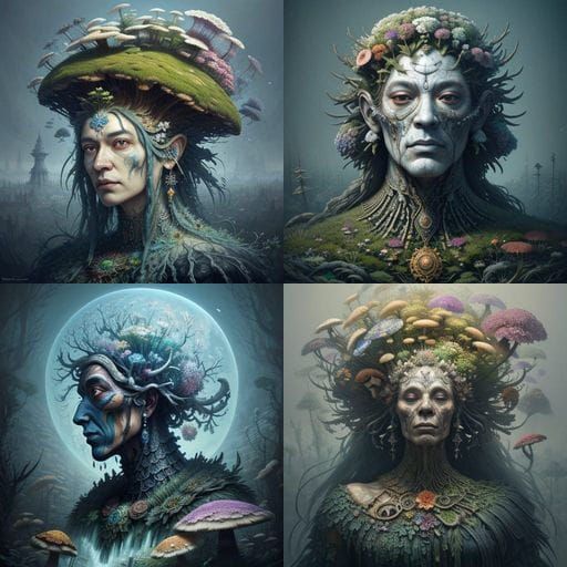 Portrait - Titans of Nature: Gaia in Flower and Ice