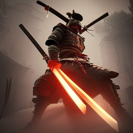 Fire Samurai - AI Generated Artwork - NightCafe Creator