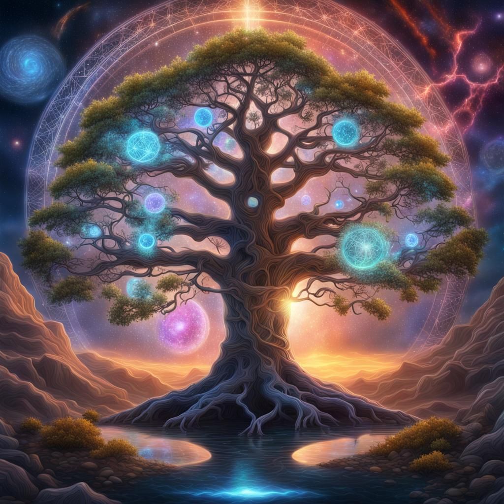 Cosmic_Knowledge_Tree_Of_Mathematics fantasy art, magic surrealism ...