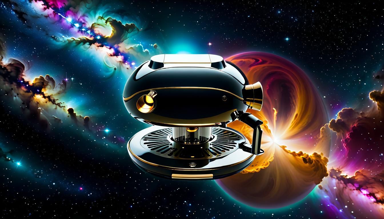 Coffee Machine in Space - AI Generated Artwork - NightCafe Creator