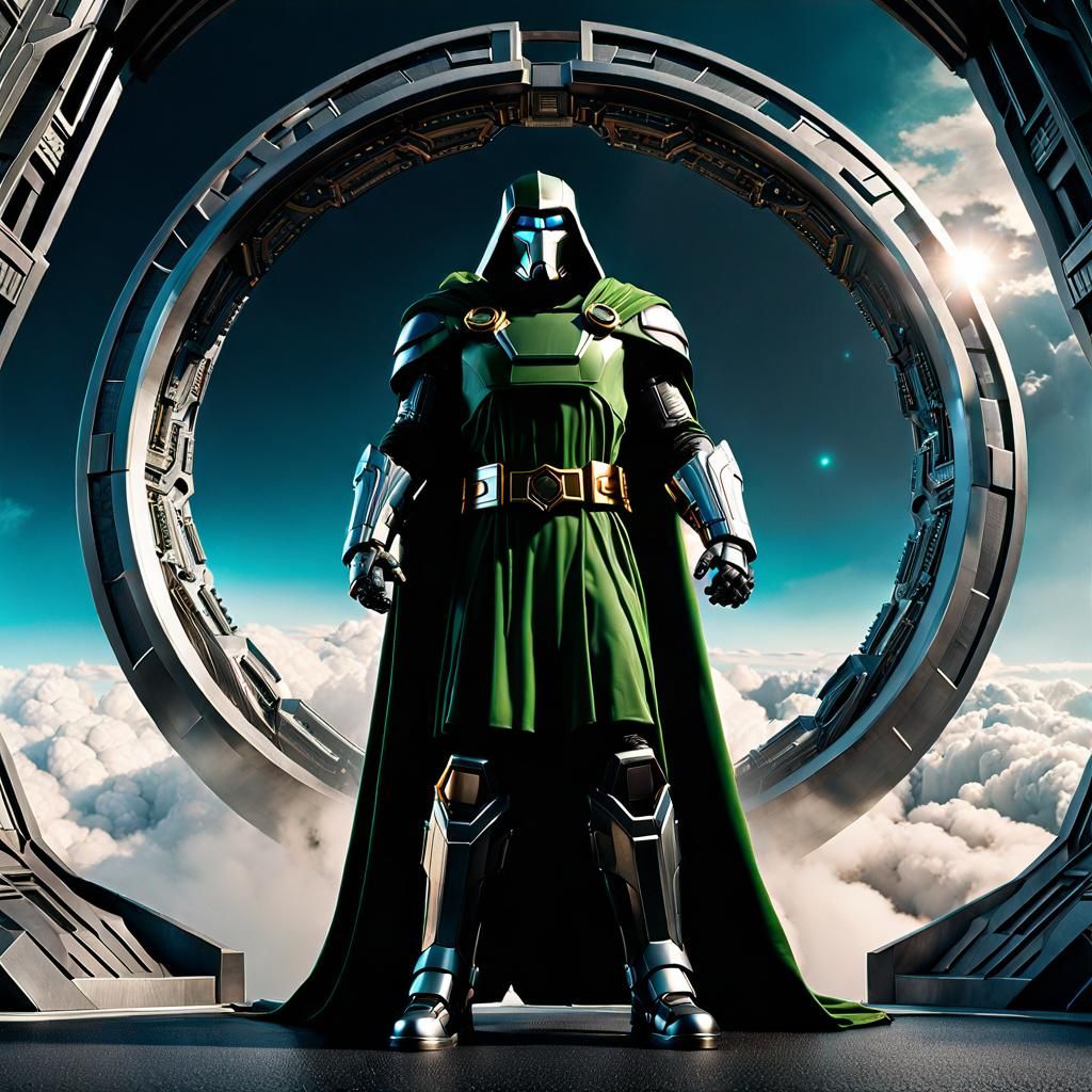 Doctor Doom, constructing his giant portal to invade the multiverse ...