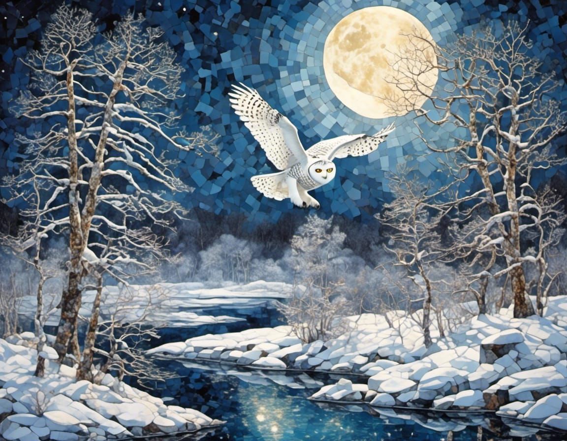 snowy owl (exploration of commas) - AI Generated Artwork - NightCafe Creator