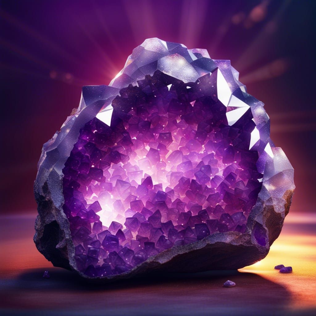 geode with amethyst - AI Generated Artwork - NightCafe Creator