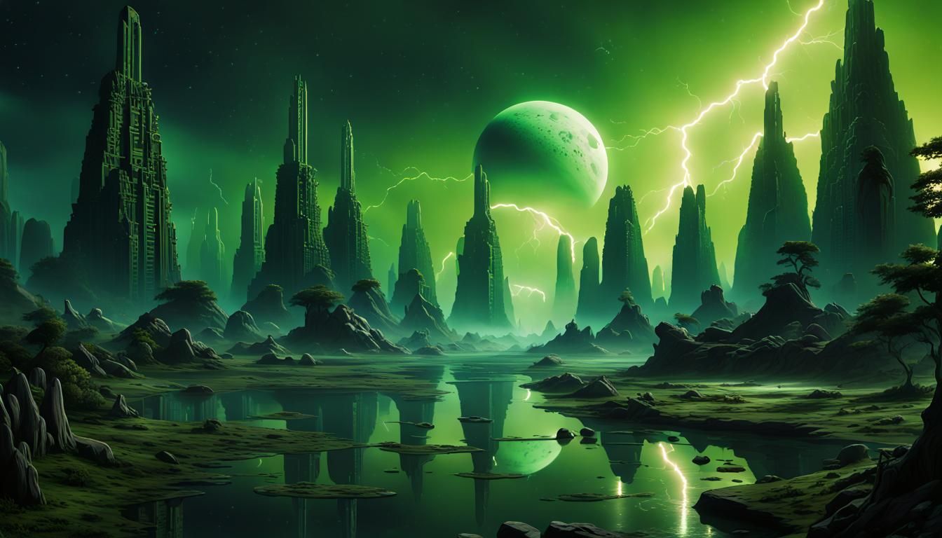 Alien Mega City - AI Generated Artwork - NightCafe Creator