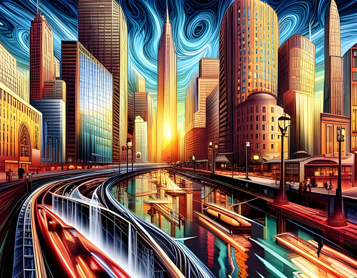 Surreal city suite : The river banks.... :) :) - AI Generated Artwork ...