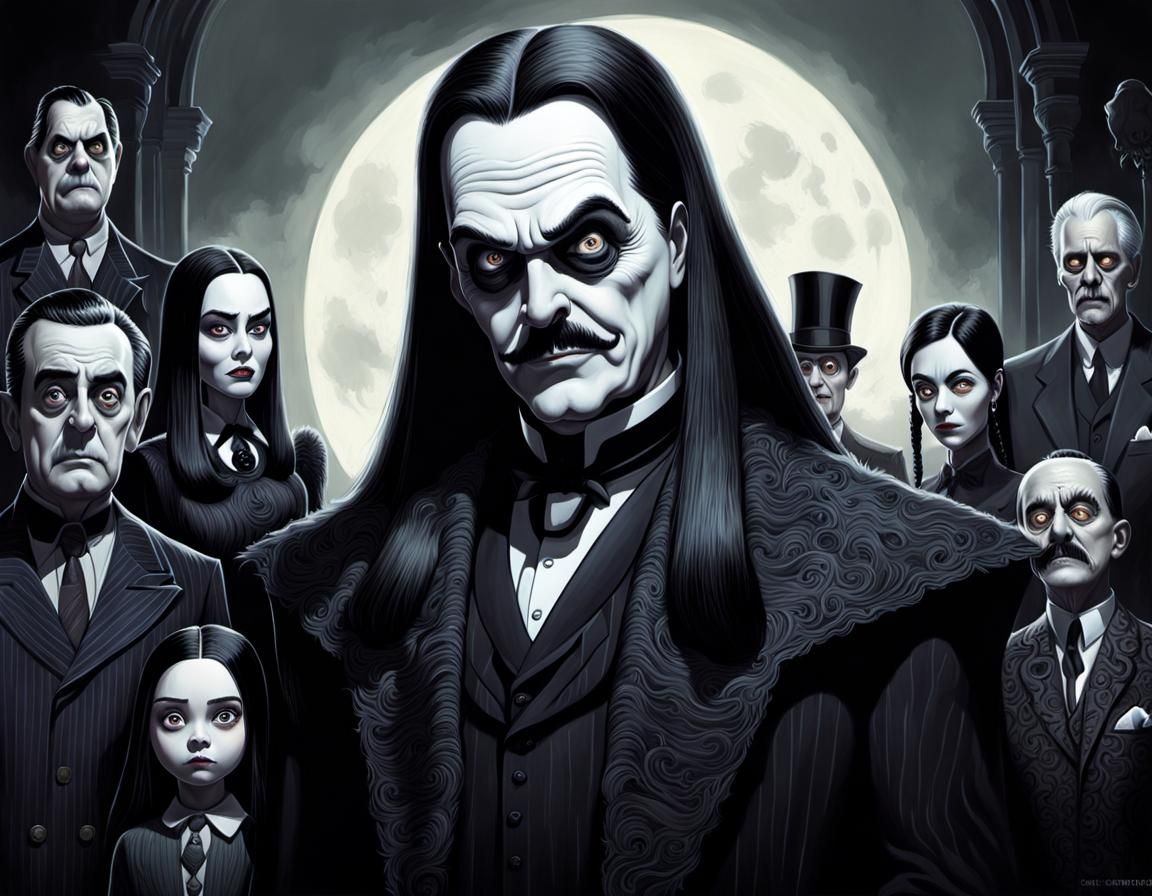 Addams Family Annual Reunion Portrait - AI Generated Artwork ...
