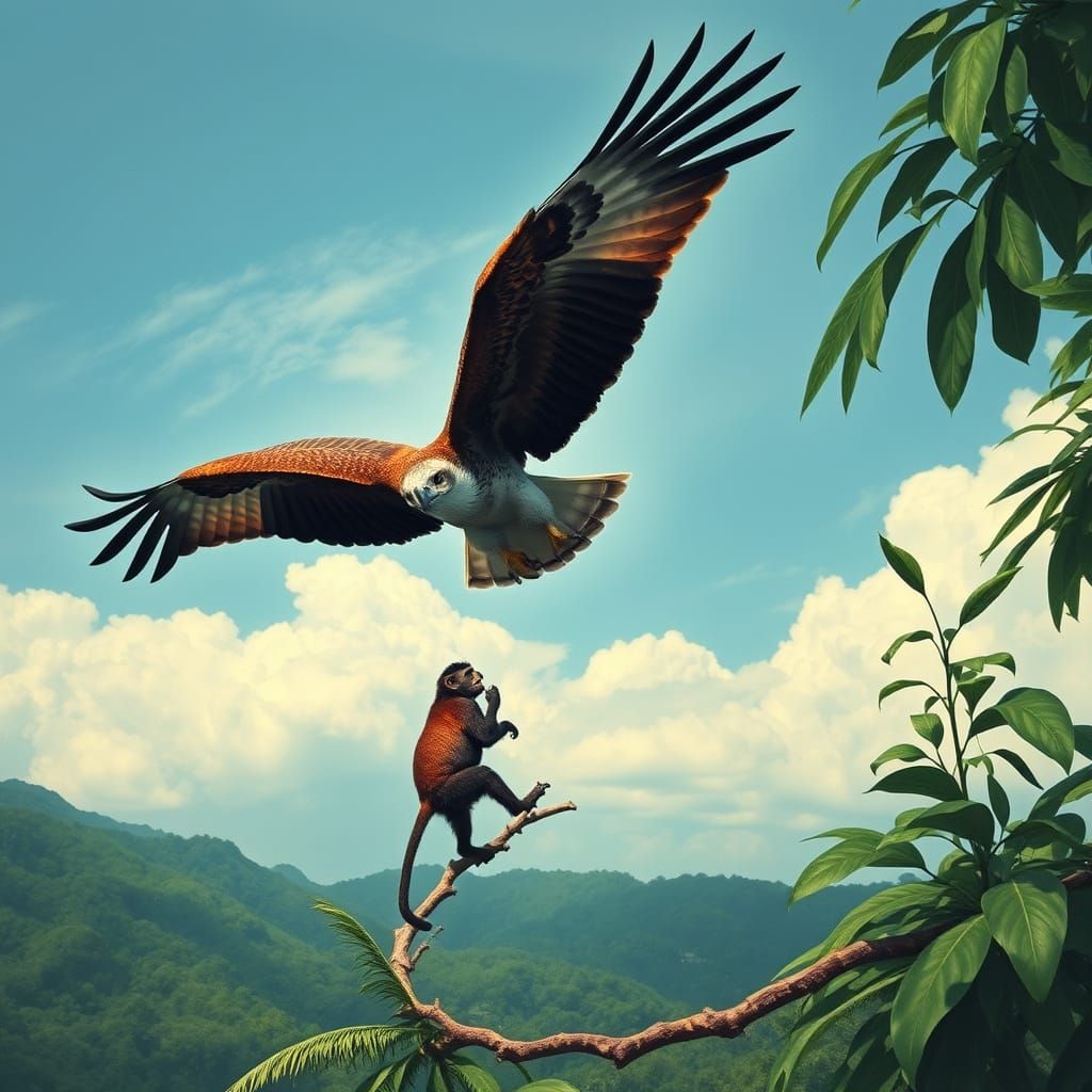 Harpy Eagle Soars Over Tropical Rainforest in Cent... - AI Art