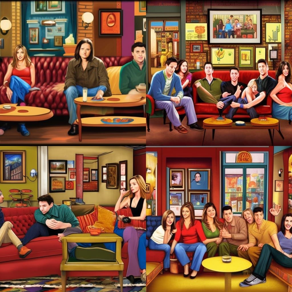 FRIENDS TV SHOW CAST CENTRAL PERK - AI Generated Artwork - NightCafe ...