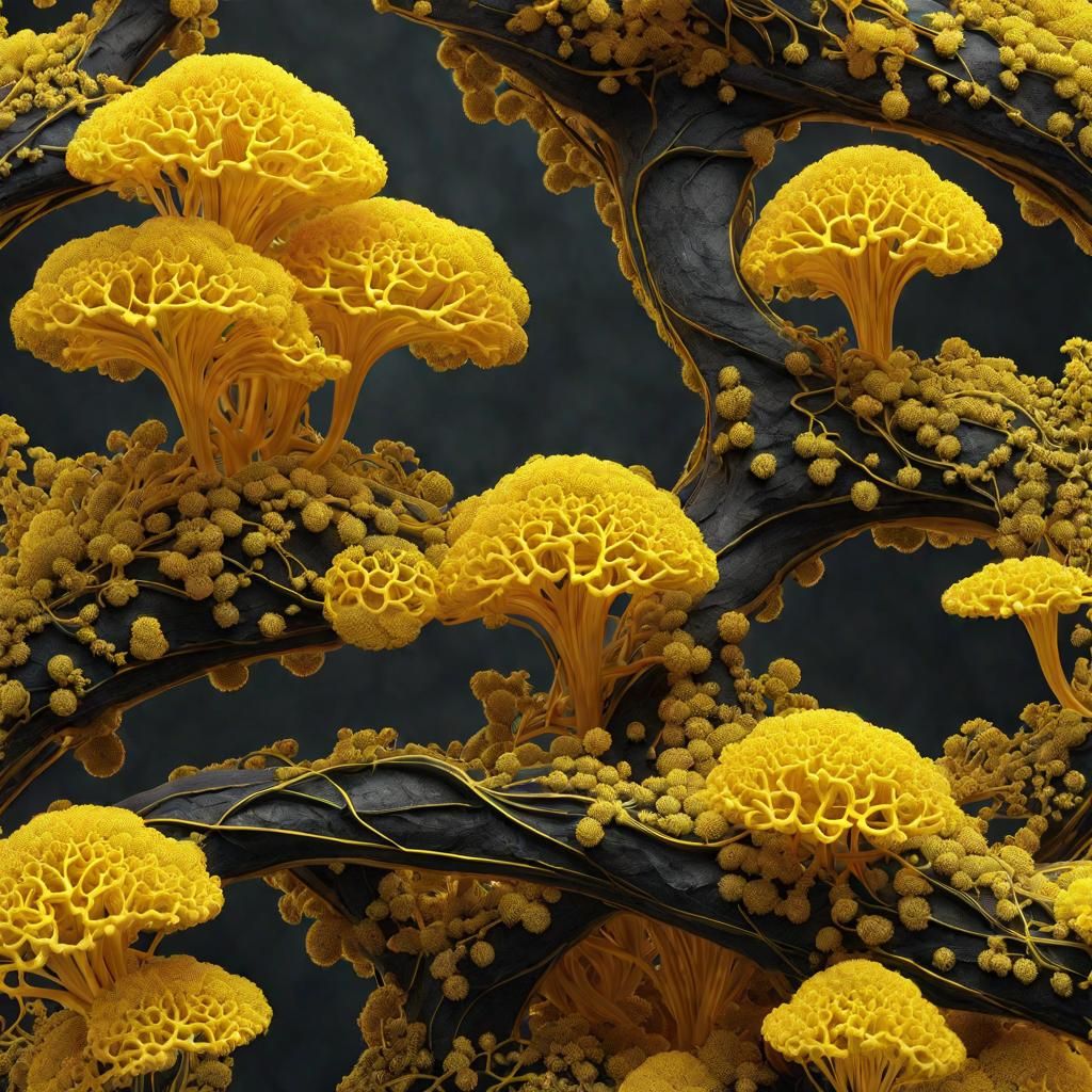 Physarum Polycephalum Slime Mold, (climbing vines) of Physarum ...