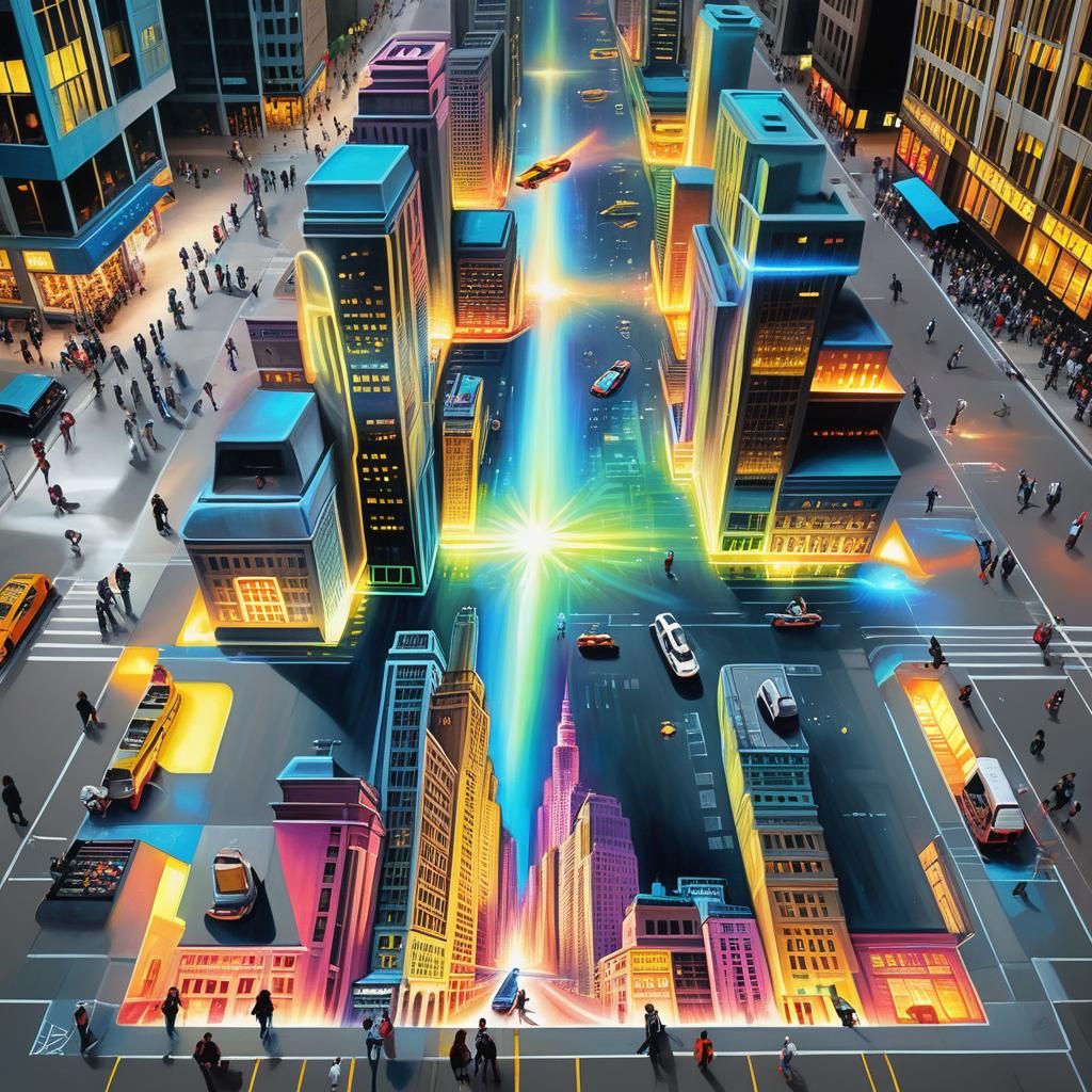 Vibrant chalk scene - AI Generated Artwork - NightCafe Creator