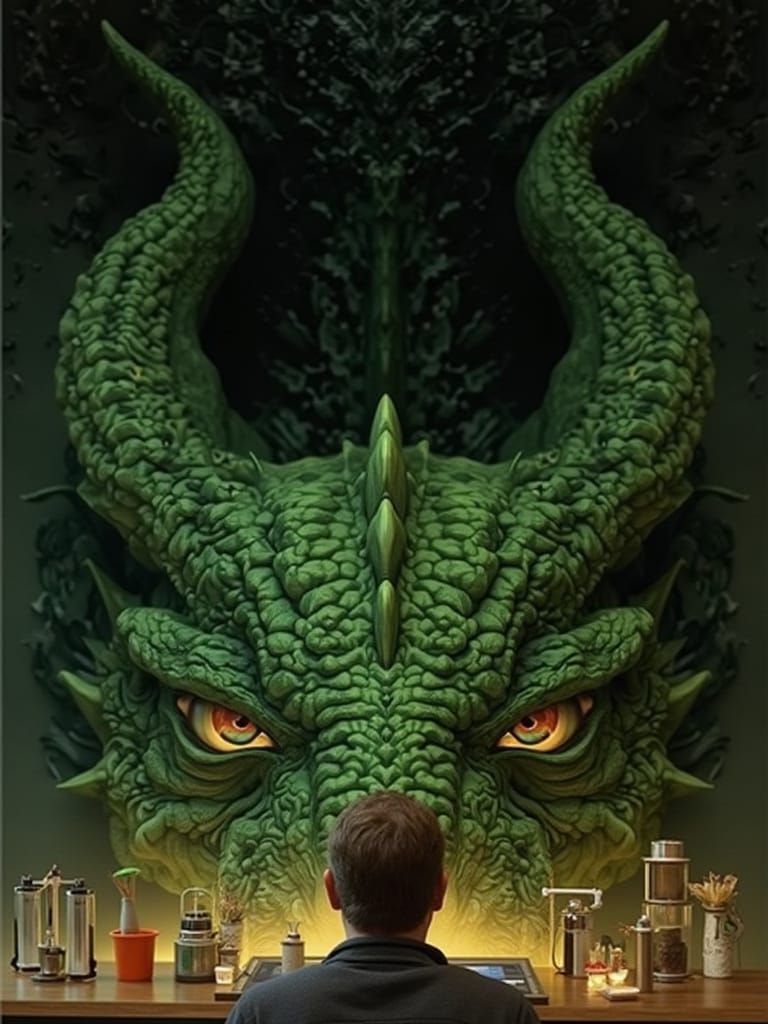 My dragon - Hyperrealistic Dragon Over 3D Printing Artist i...