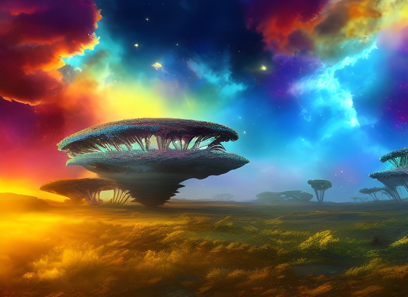 Alien planetscape 3 - AI Generated Artwork - NightCafe Creator