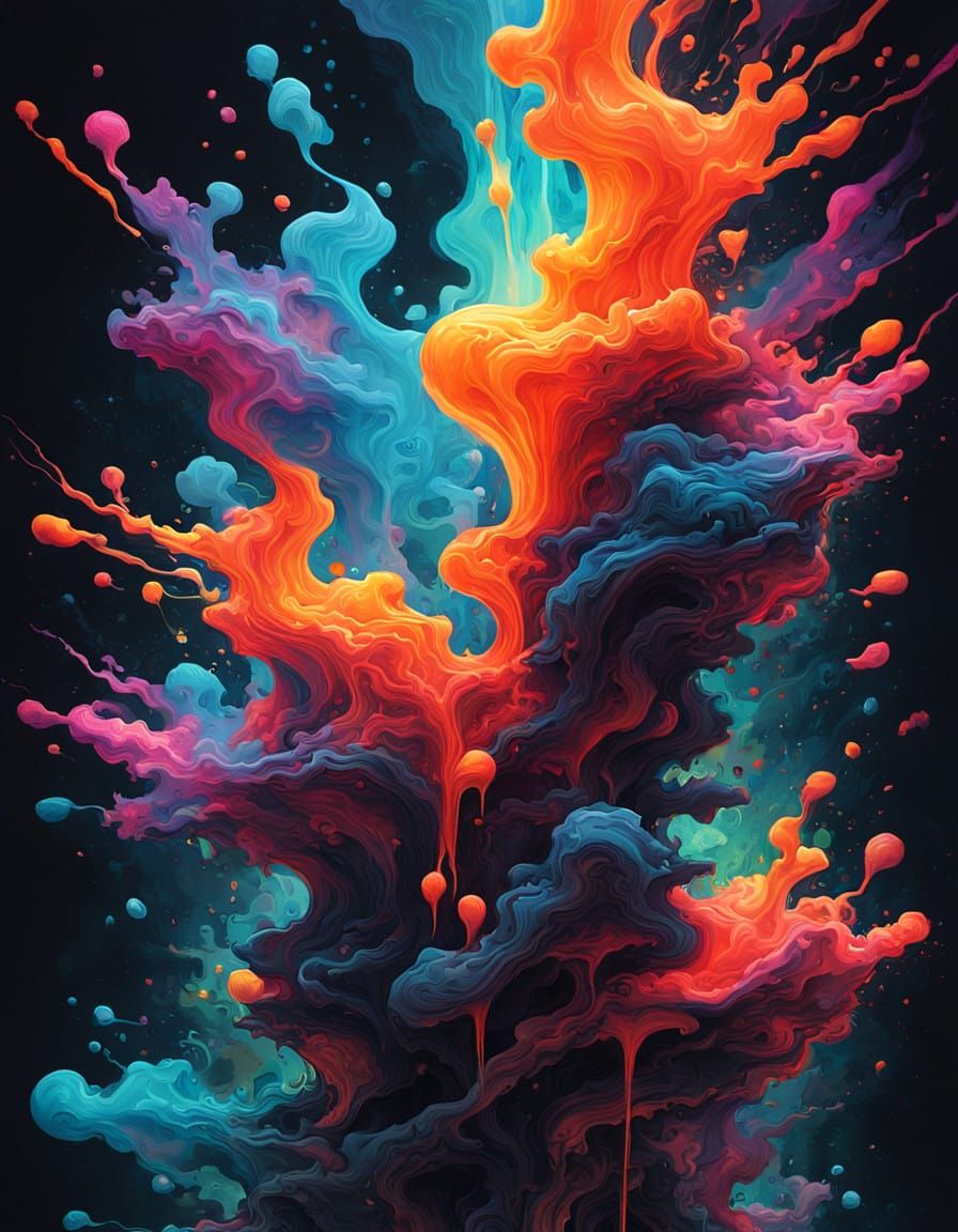 A colorful lava lamp explosion of colors