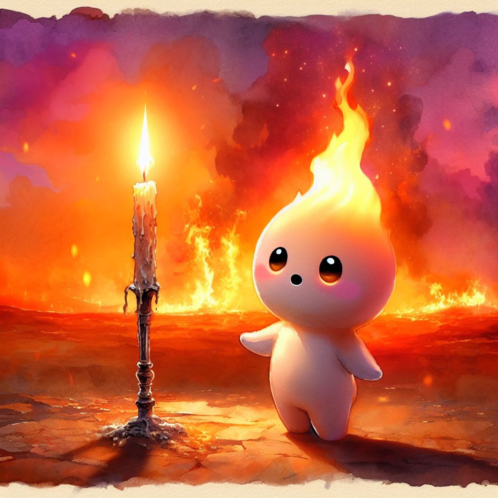 Chibi Candle Flame, Created on DALL-E 3 - AI Generated Artwork ...