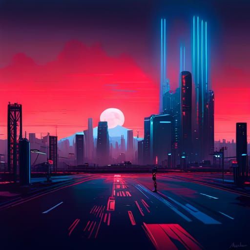 Fast Lane of Red Moon City (SDXL) - AI Generated Artwork - NightCafe ...