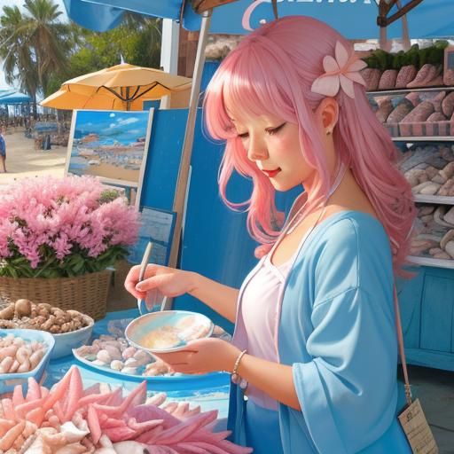 Suzie sells Seashells by the Seashore - AI Generated Artwork - NightCafe Creator