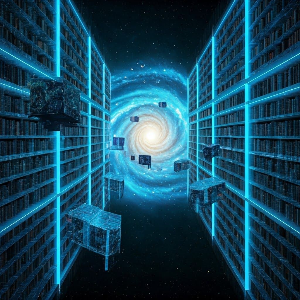 Galactic Knowledge Vault V2 - Floating Space Library in a St...
