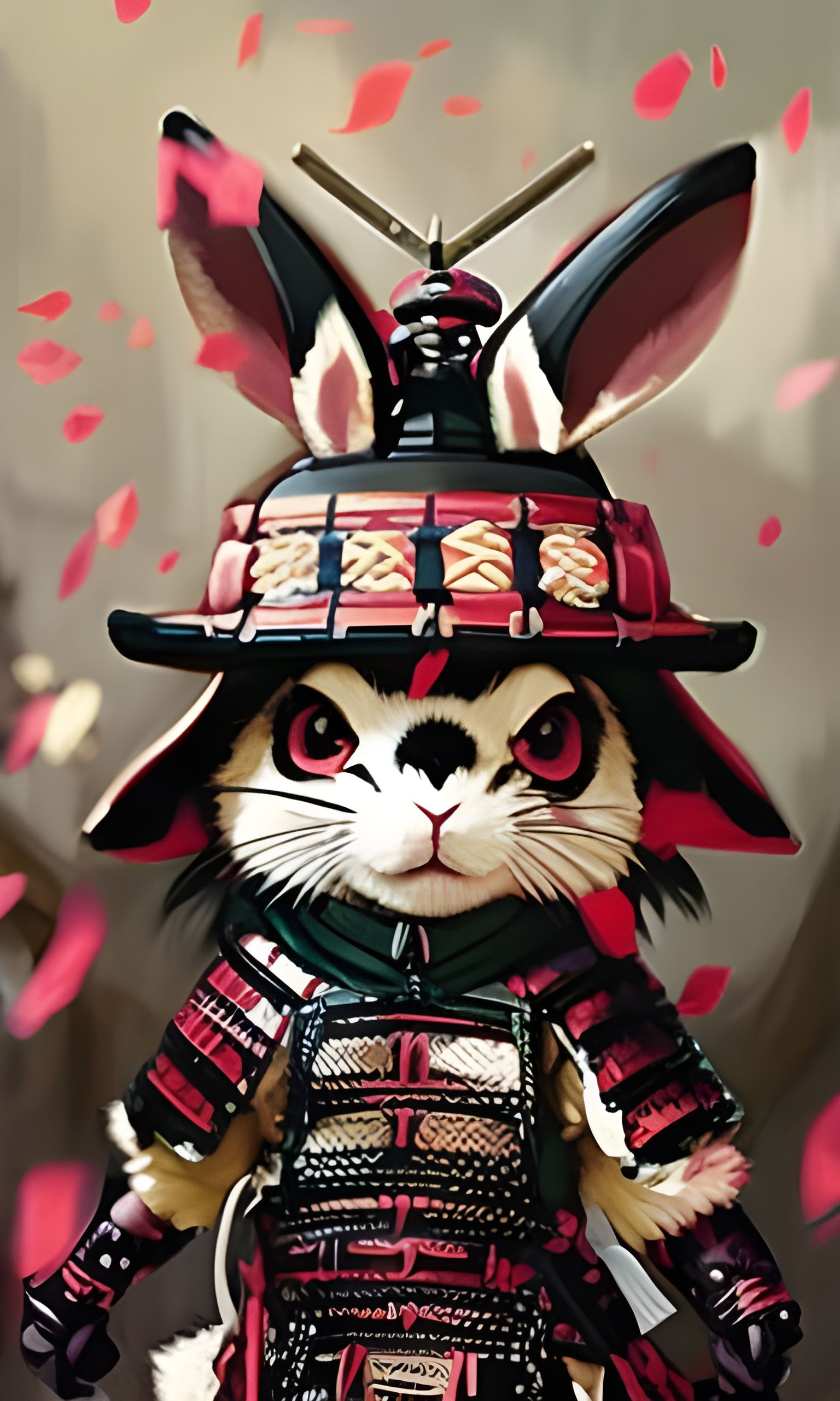 Tiny Shogun Rabbit - AI Generated Artwork - NightCafe Creator