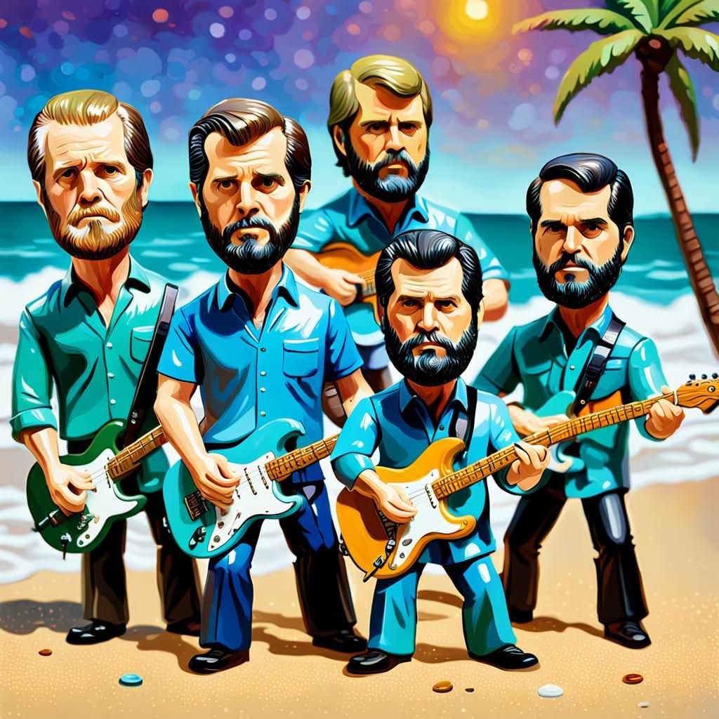 The Beach Boys bubble heads - AI Generated Artwork - NightCafe Creator