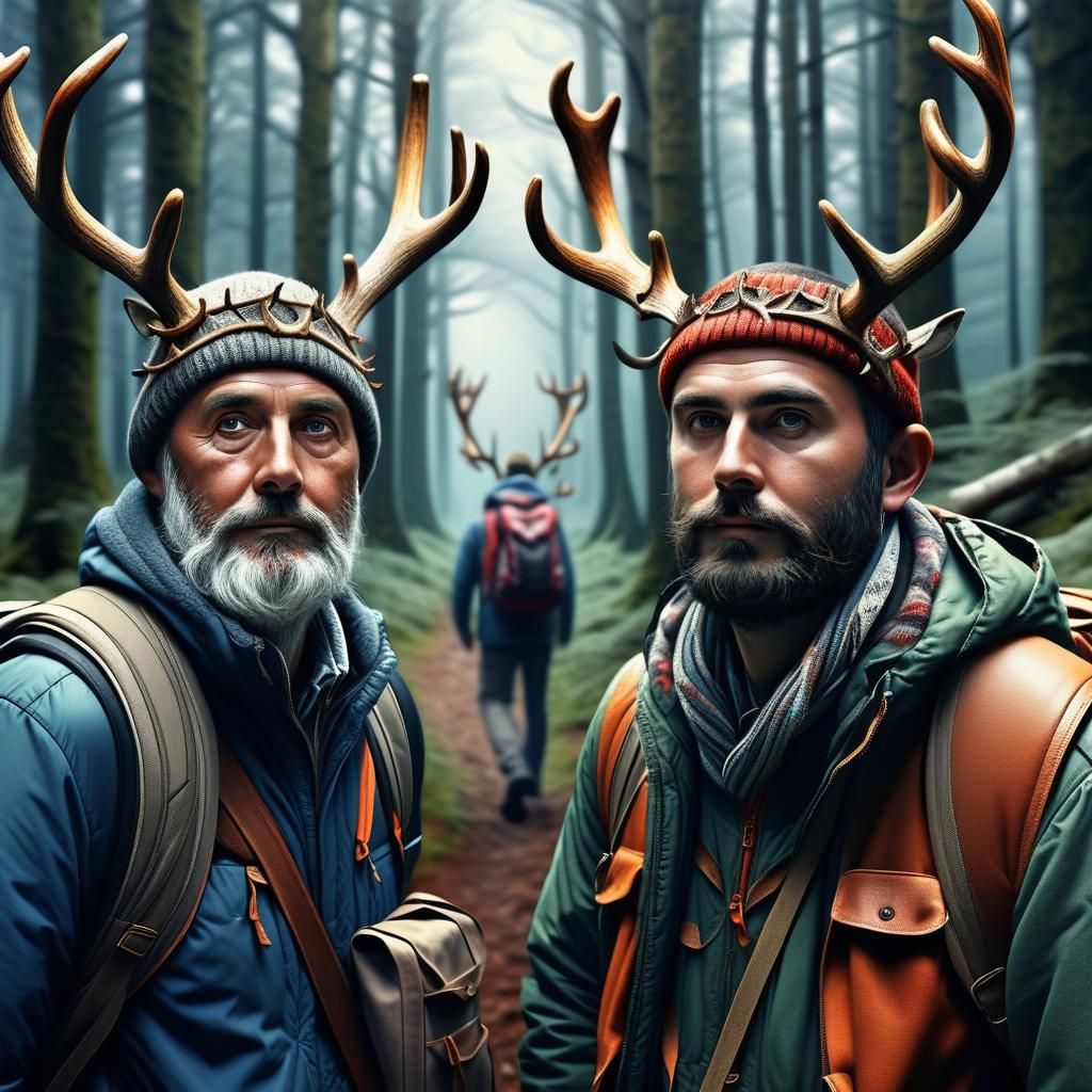 The Antler Tribe Of Men - AI Generated Artwork - NightCafe Creator
