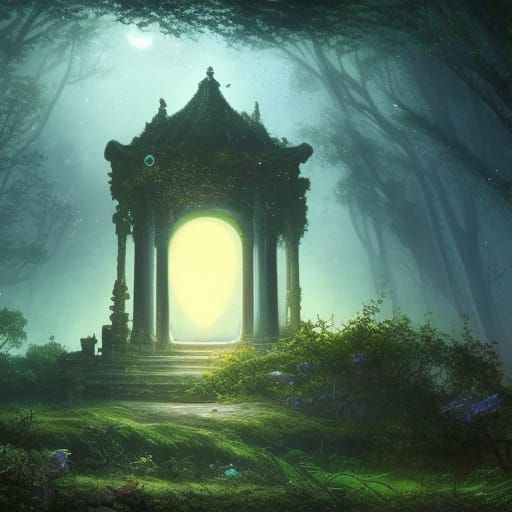 Forest Temple - AI Generated Artwork - NightCafe Creator