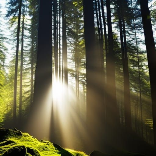 Great shadows in the forest - AI Generated Artwork - NightCafe Creator