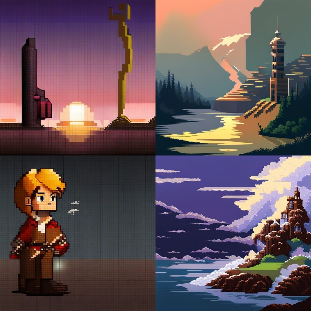 lightning in pixel art 16 bits - AI Generated Artwork - NightCafe Creator