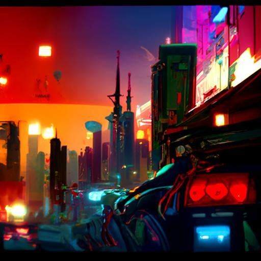 chill cyberpunk city - Vibrant Cyberpunk Cityscape in Digita...