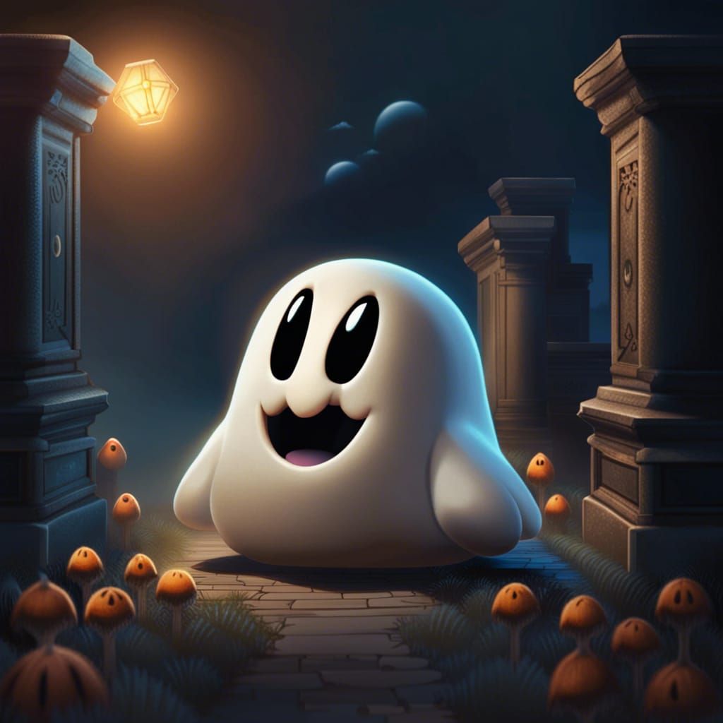 boo ghost in super mario game - AI Generated Artwork - NightCafe Creator