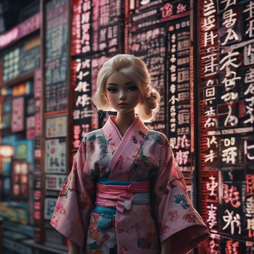 japanese Barbie doll wearing a kimono - AI Generated Artwork ...