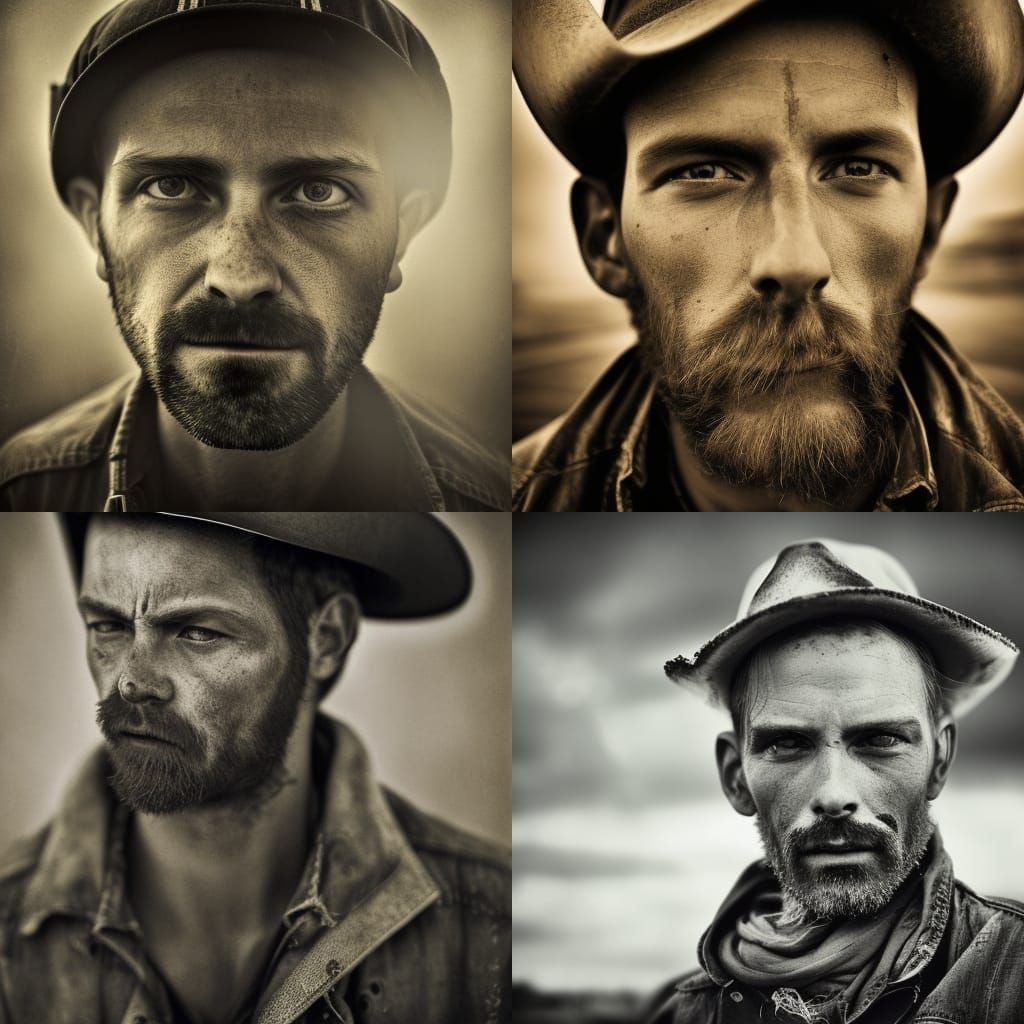 post apocalyptic cowboy in the style of realism artists - AI Generated ...