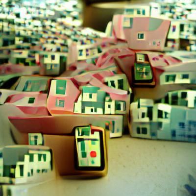 Little Boxes Made of Ticky Tacky - AI Generated Artwork - NightCafe Creator