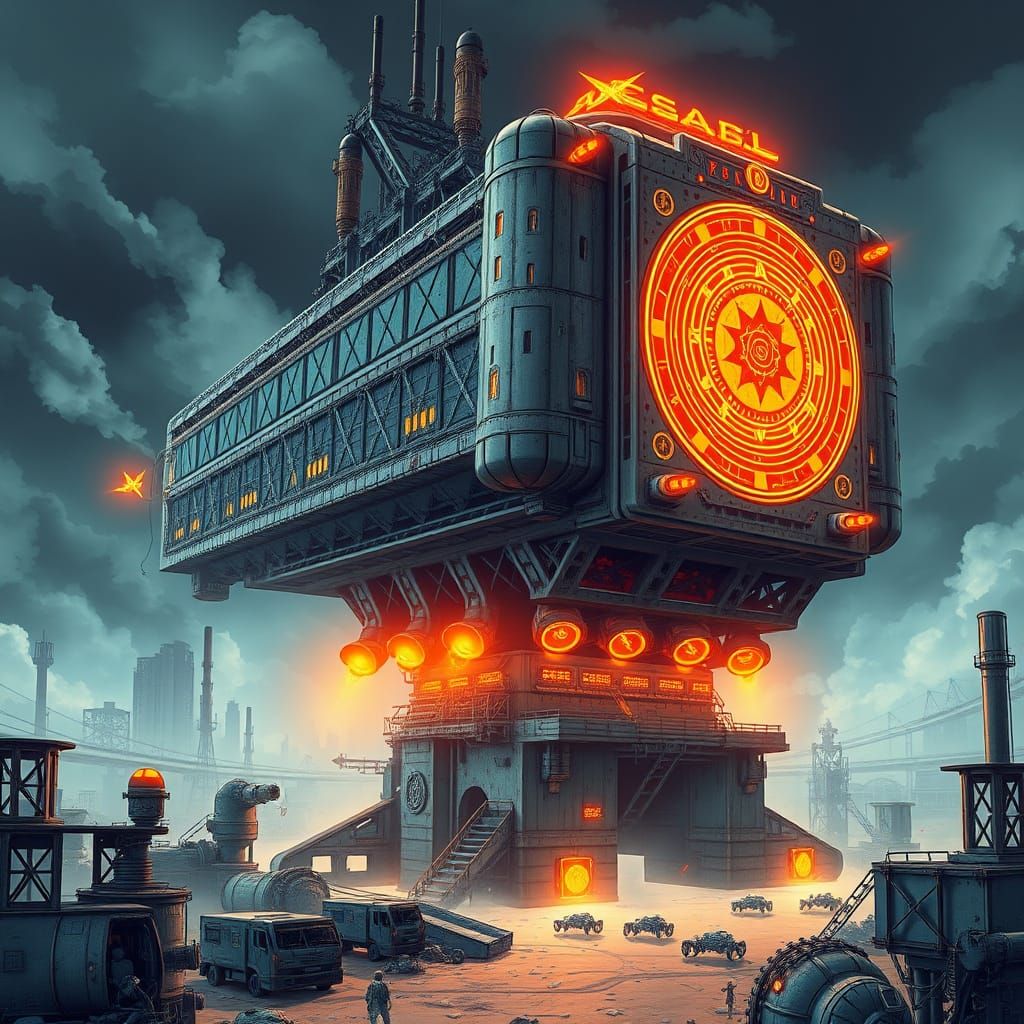 Post-Apocalyptic Spaceship Emerges from Ancient In... - AI Art