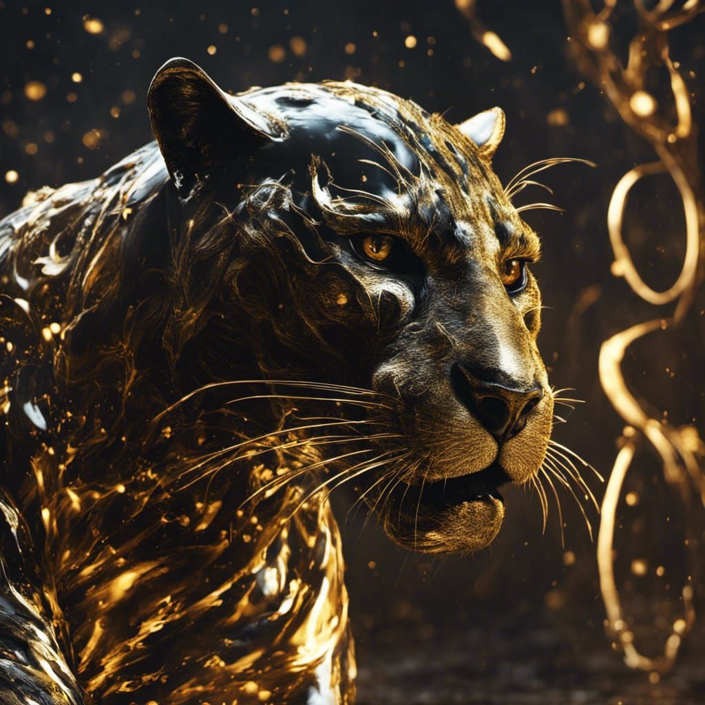 Panther gold texture - AI Generated Artwork - NightCafe Creator