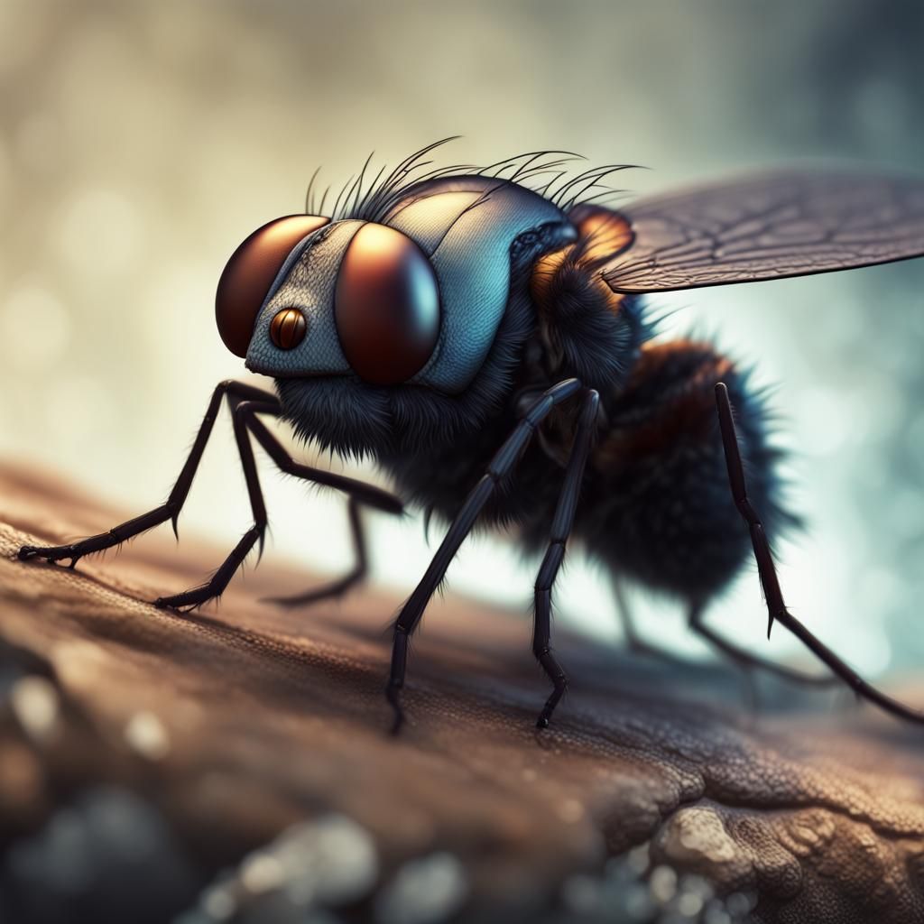 Realistic Portrait of a Fly - AI Generated Artwork - NightCafe Creator