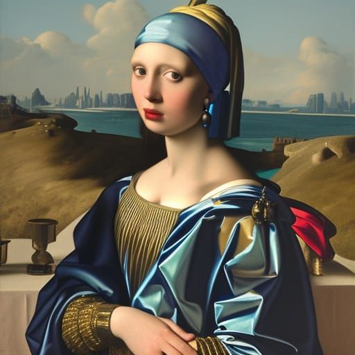 Mona Lisa with pearl earring - AI Generated Artwork - NightCafe Creator