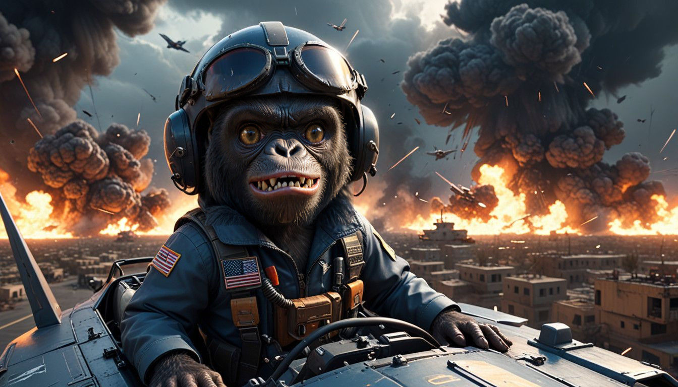 Gorillas in the History of War - Chibi Gorilla Pilot Engage...
