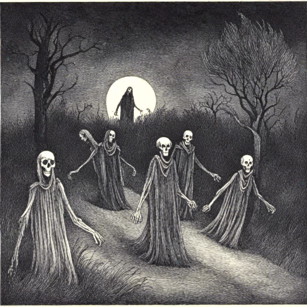 Nightmares Skeletons - AI Generated Artwork - NightCafe Creator