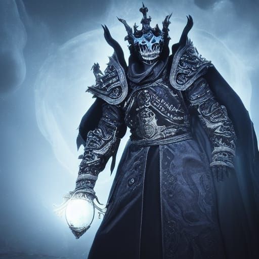 Evil undead lich king holding a faberge egg - AI Generated Artwork ...
