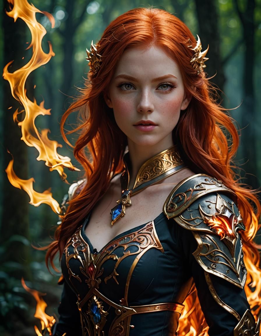 Pyrrah the Pyromancer - AI Generated Artwork - NightCafe Creator