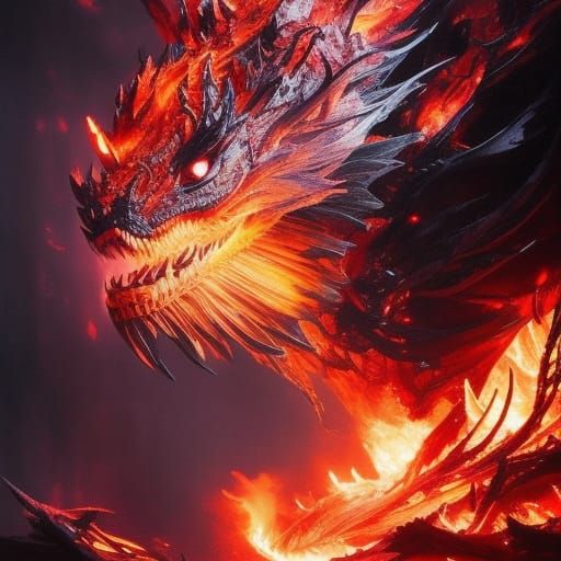 Shadow Fire Dragon - AI Generated Artwork - NightCafe Creator