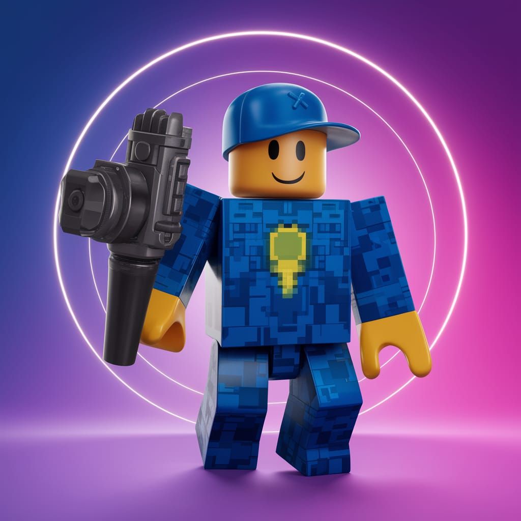 roblox - Surreal Digital Landscape in Vibrant Neon Colors