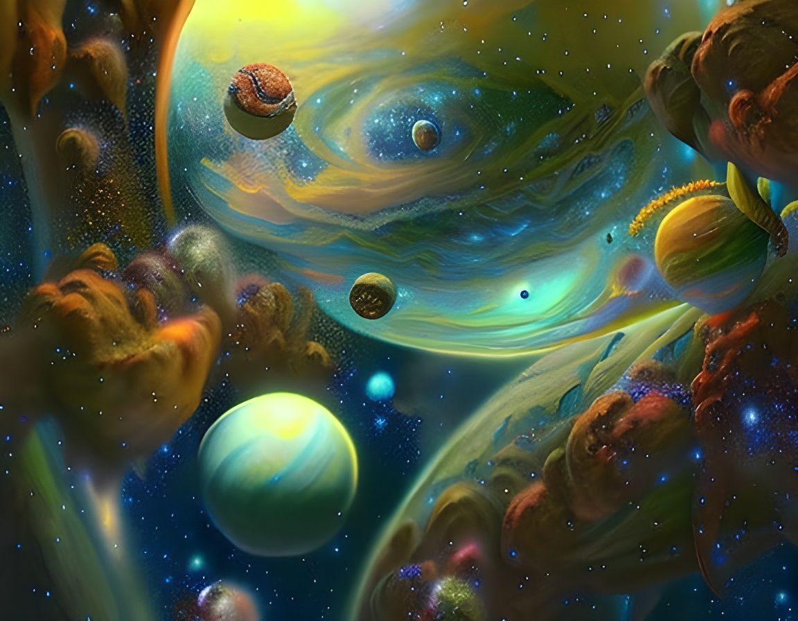 Planets Colliding. . . - AI Generated Artwork - NightCafe Creator